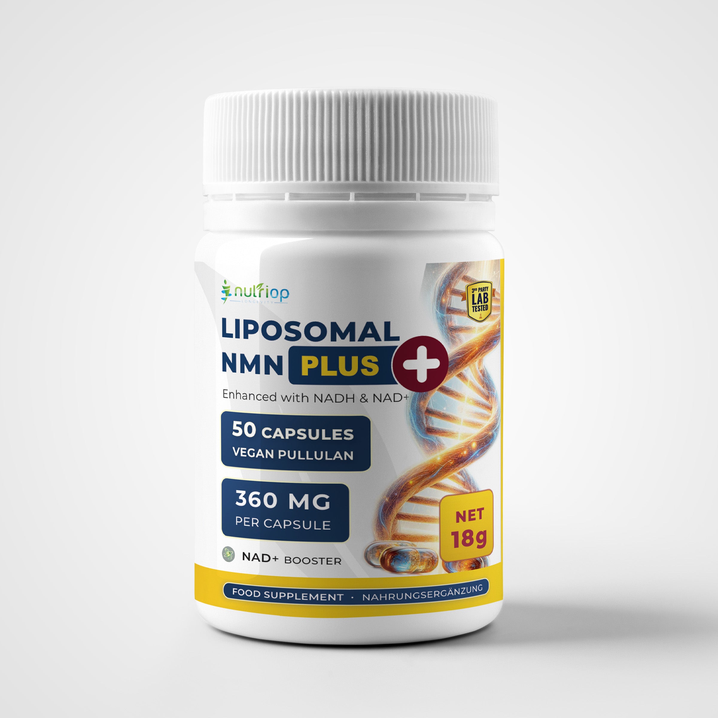 Liposomal NMN PLUS+: Max Strength NAD+ Trio (360mg) – Nutriop Longevity